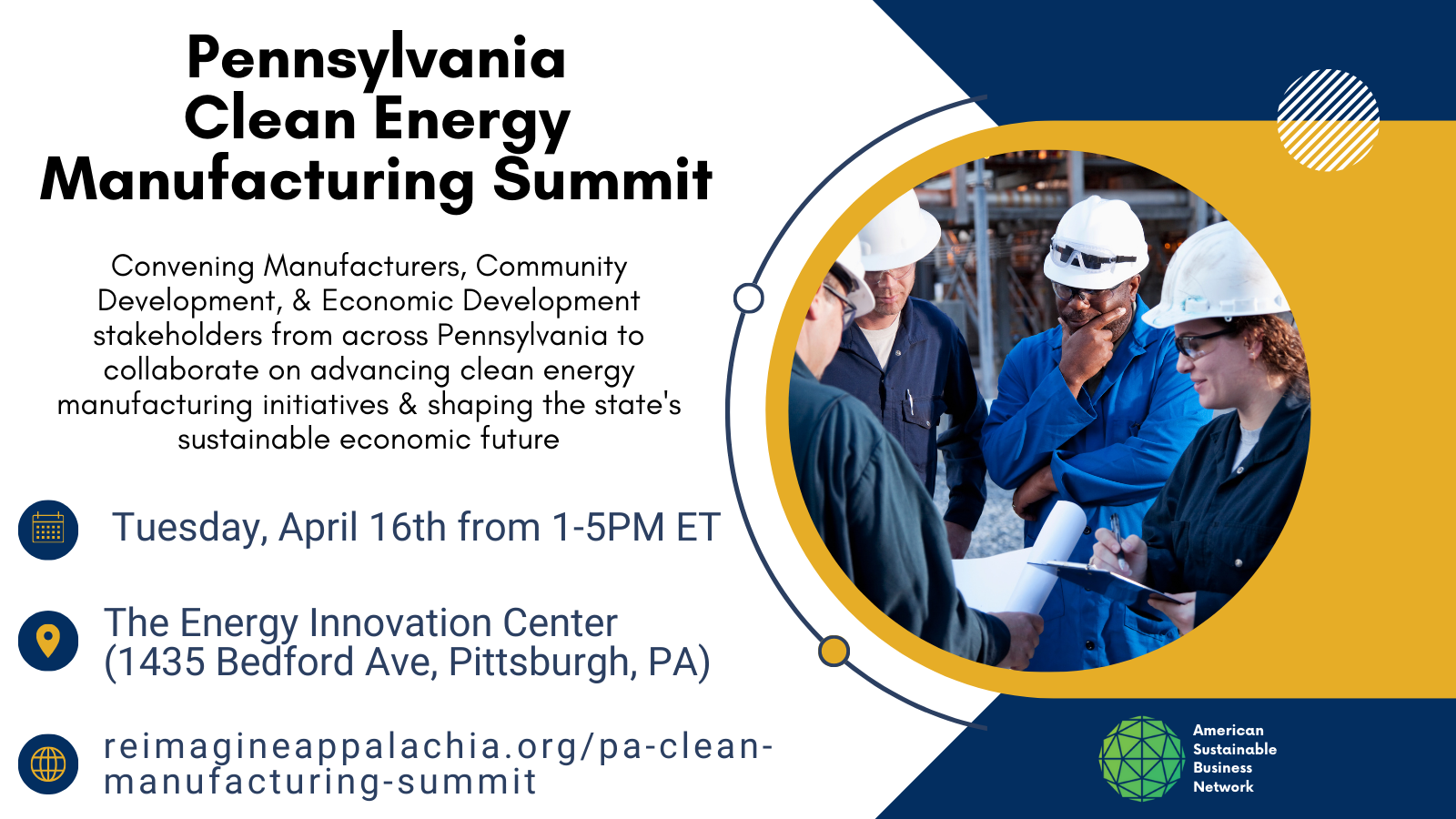 Pennsylvania Clean Energy Manufacturing Summit - ReImagine Appalachia